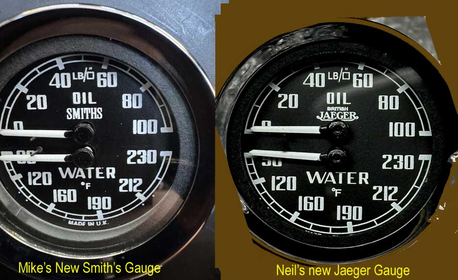 New Smith's dual gauge printing (blurry) compared to a new Jaeger gauge ...